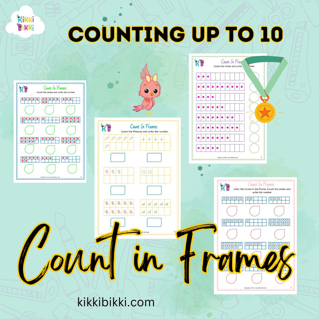 "Fun with Numbers: Counting Up to 10 with Frames Worksheets"