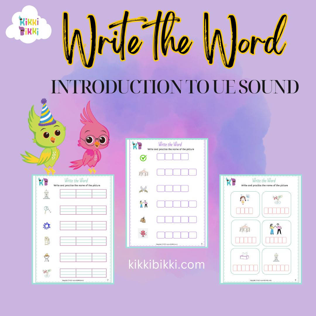 Phonics Fun: UE Sound - Write the Word Worksheets