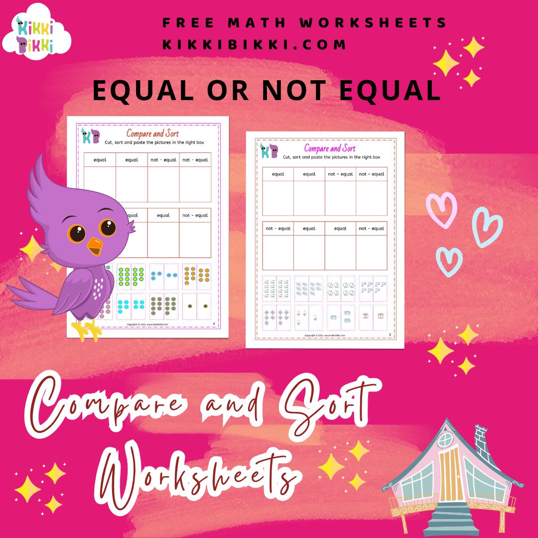 Equal To, Not Equal To, Compare and Sort Worksheet