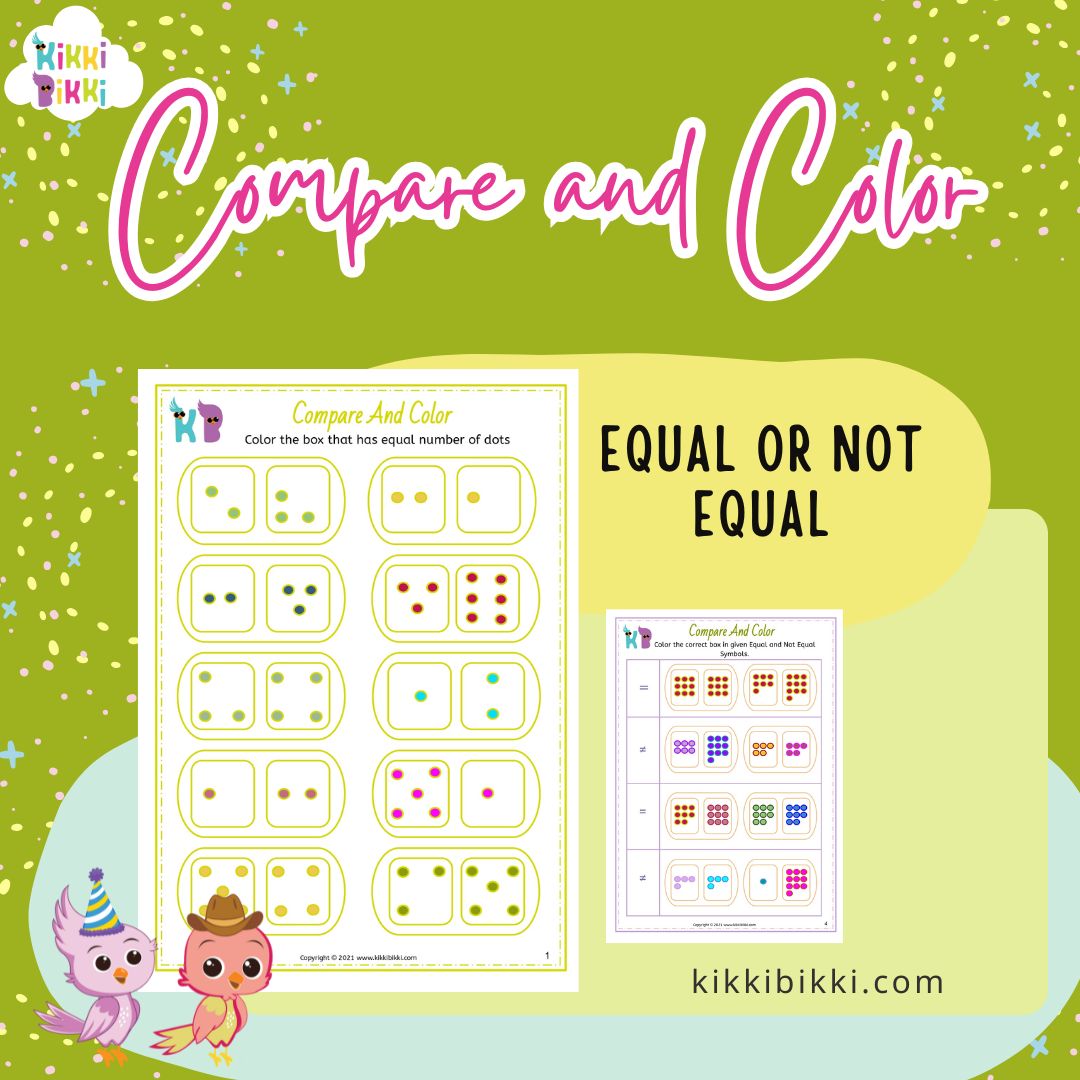 Colorful Math Fun: Equal To, Not Equal To, Compare and Color