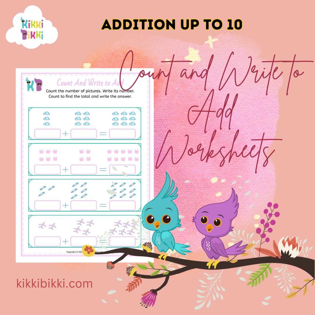 Fun Math Practice: Addition Up to 10 Worksheets for Kindergarten