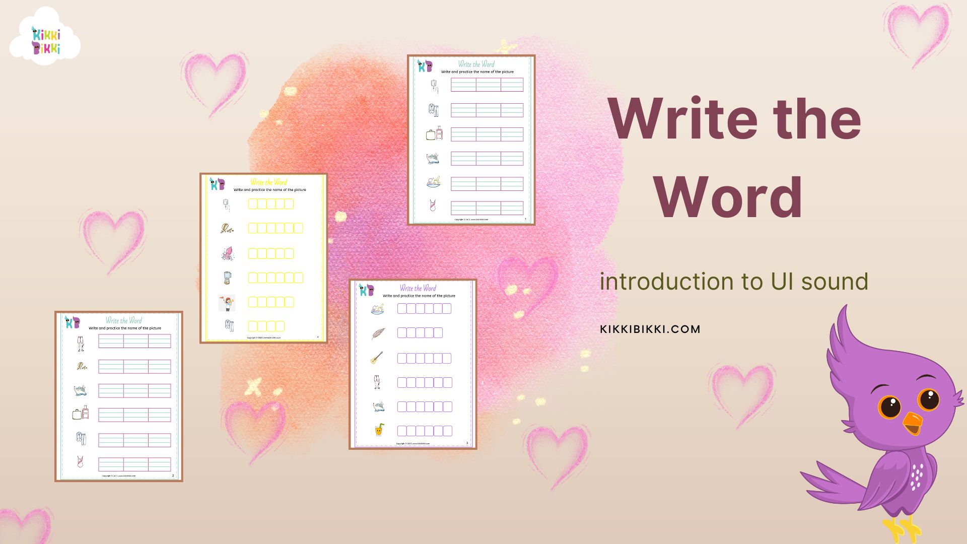 UI Sound Introduction - Write the Word Worksheets