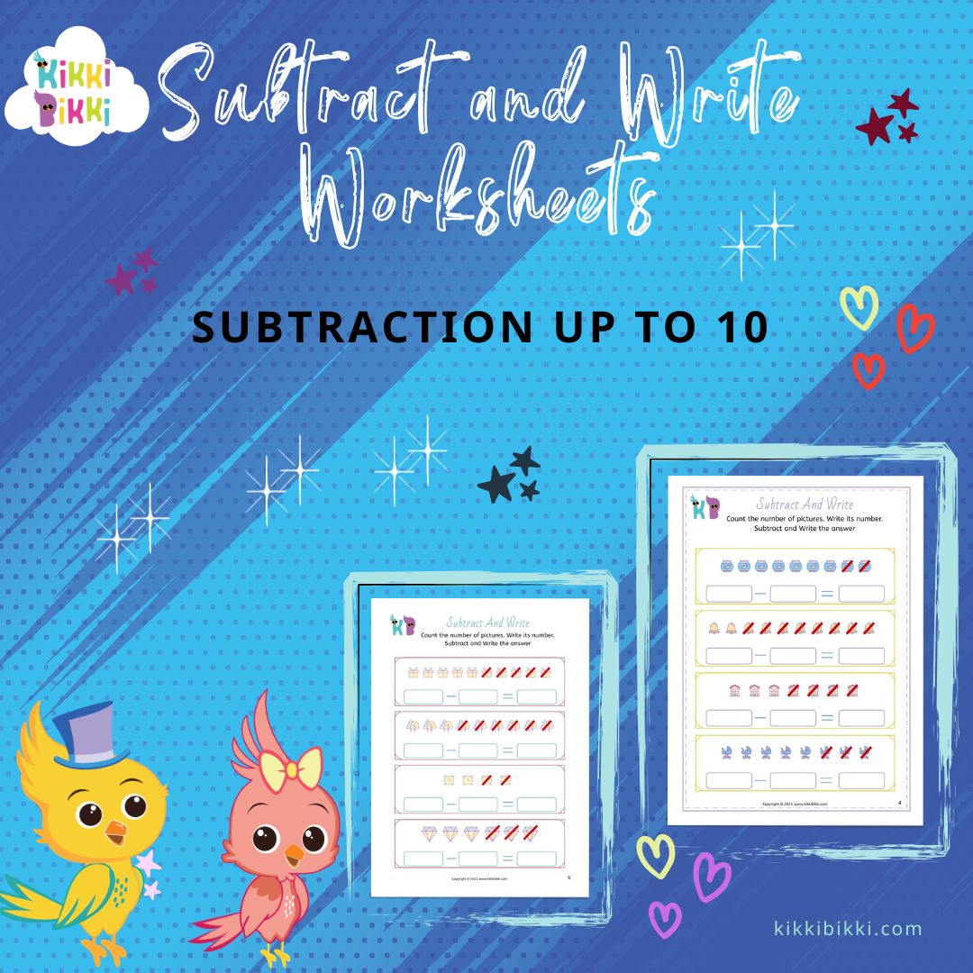 "Mastering Subtraction Up to 10: 'Subtract and Write' Worksheets"