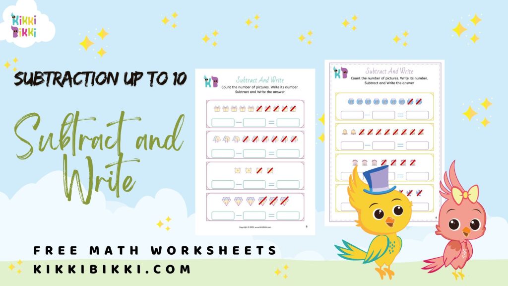 "Mastering Subtraction Up to 10: 'Subtract and Write' Worksheets"