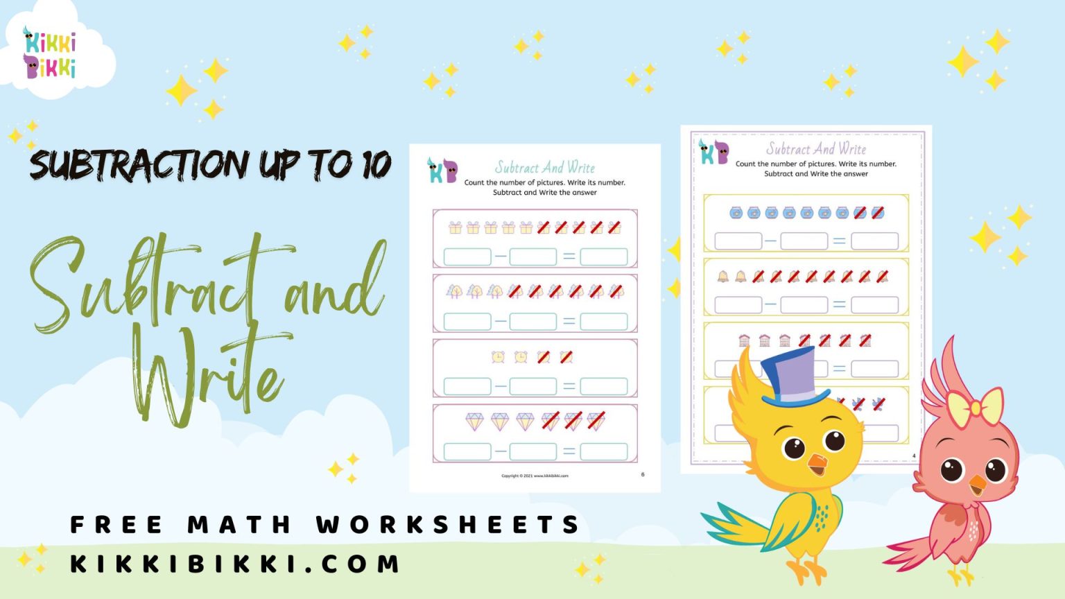 "Mastering Subtraction Up to 10: 'Subtract and Write' Worksheets"
