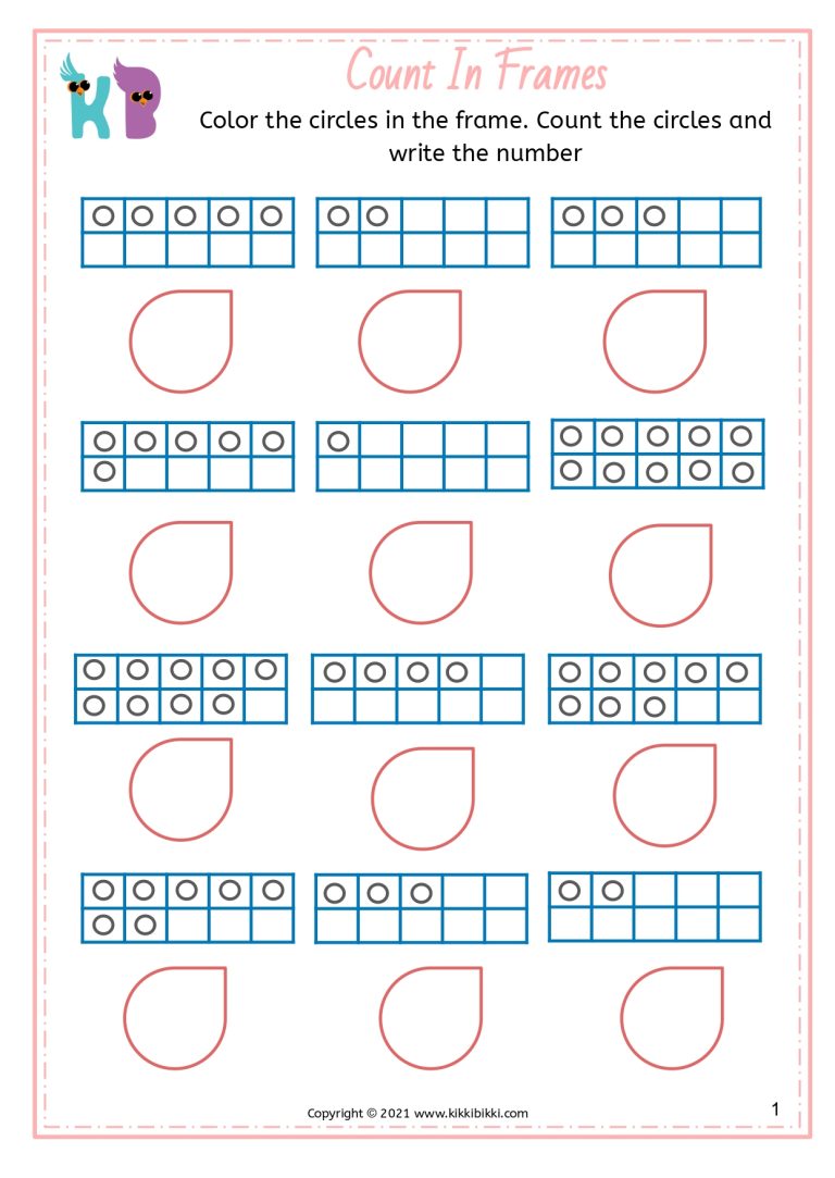 "Fun with Numbers: Counting Up to 10 with Frames Worksheets"