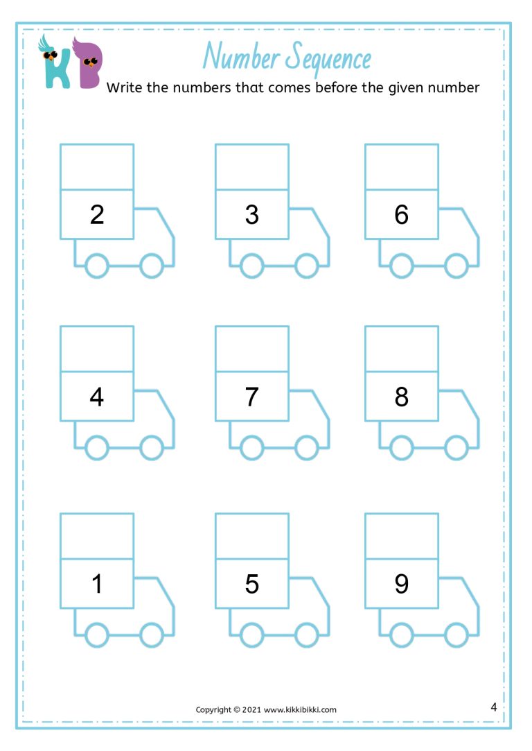 Math Adventure - Number Sequence Worksheet for Kindergarten