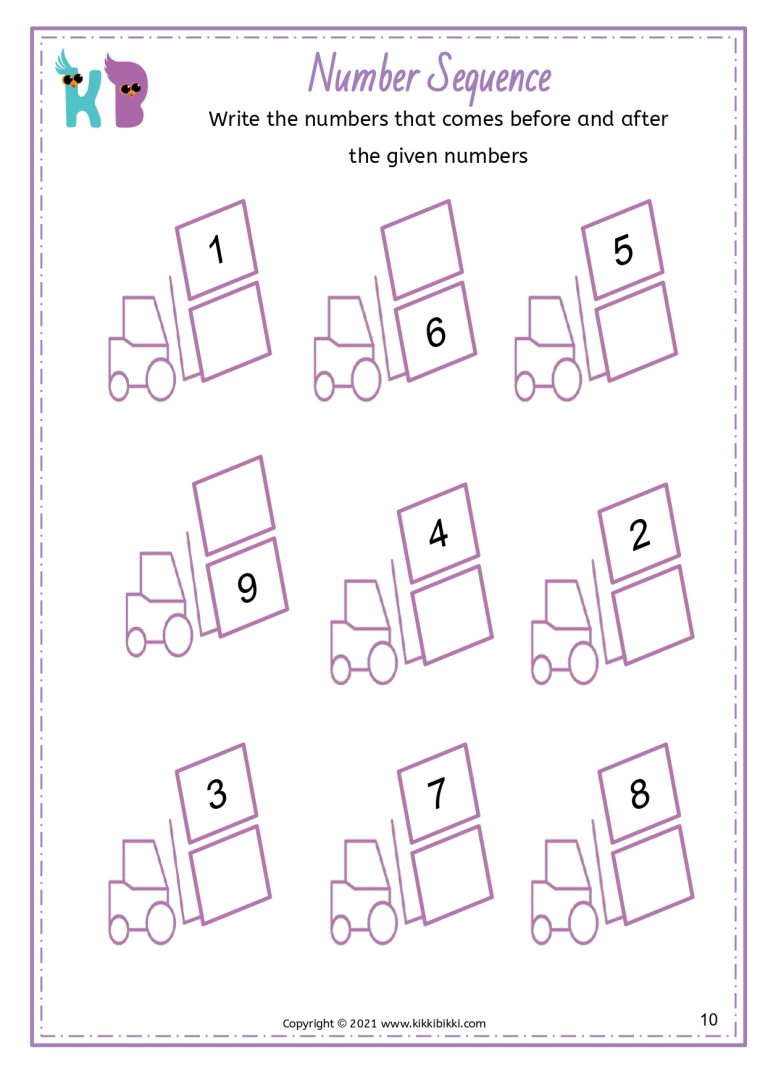 Math Adventure - Number Sequence Worksheet for Kindergarten