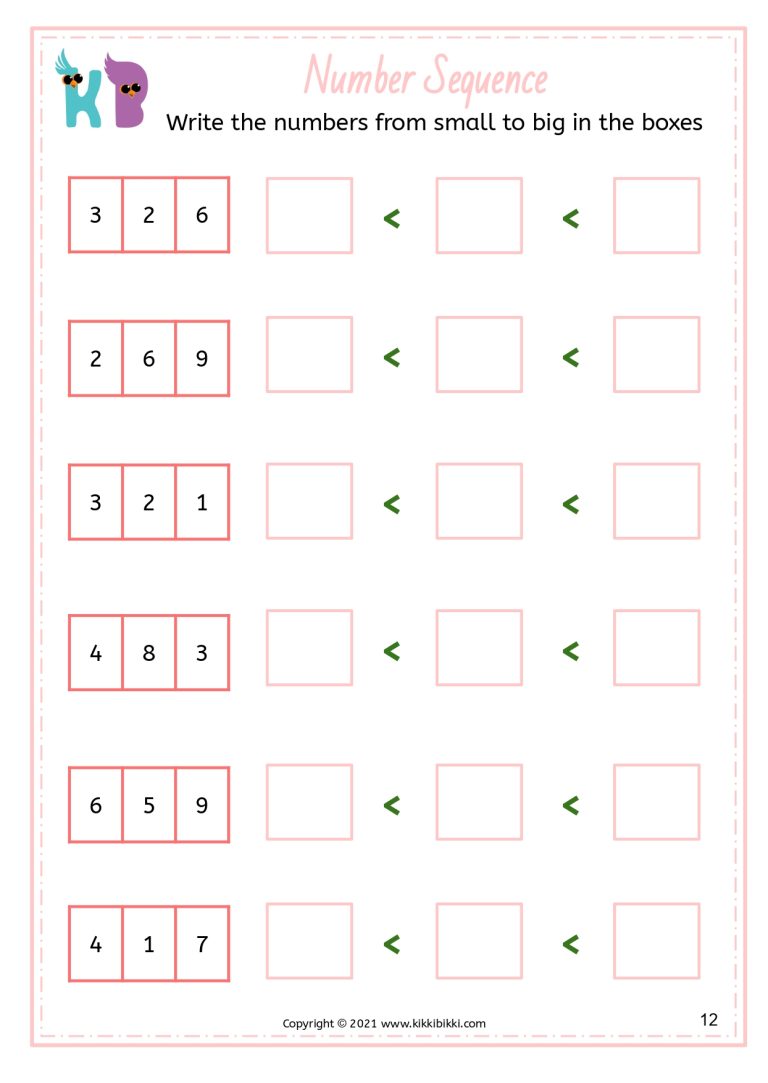 Math Adventure - Number Sequence Worksheet for Kindergarten