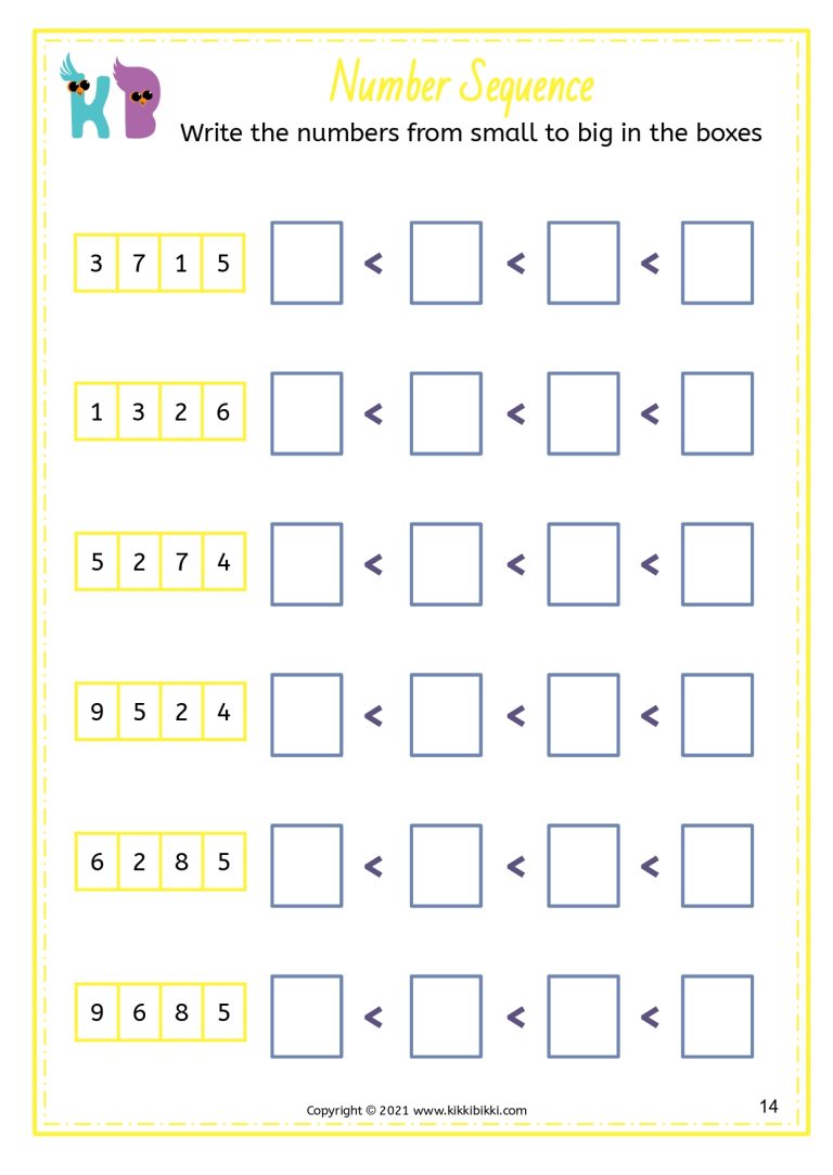 Math Adventure - Number Sequence Worksheet for Kindergarten