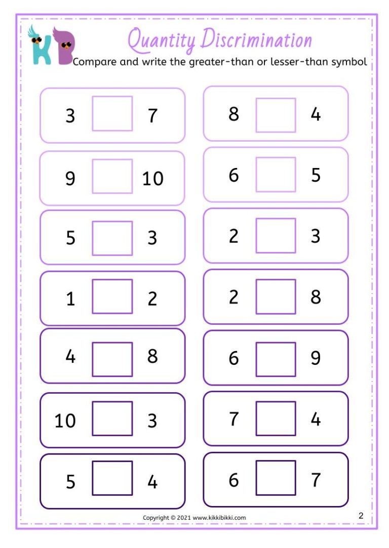 "Compare and Write Quantity Discrimination"
