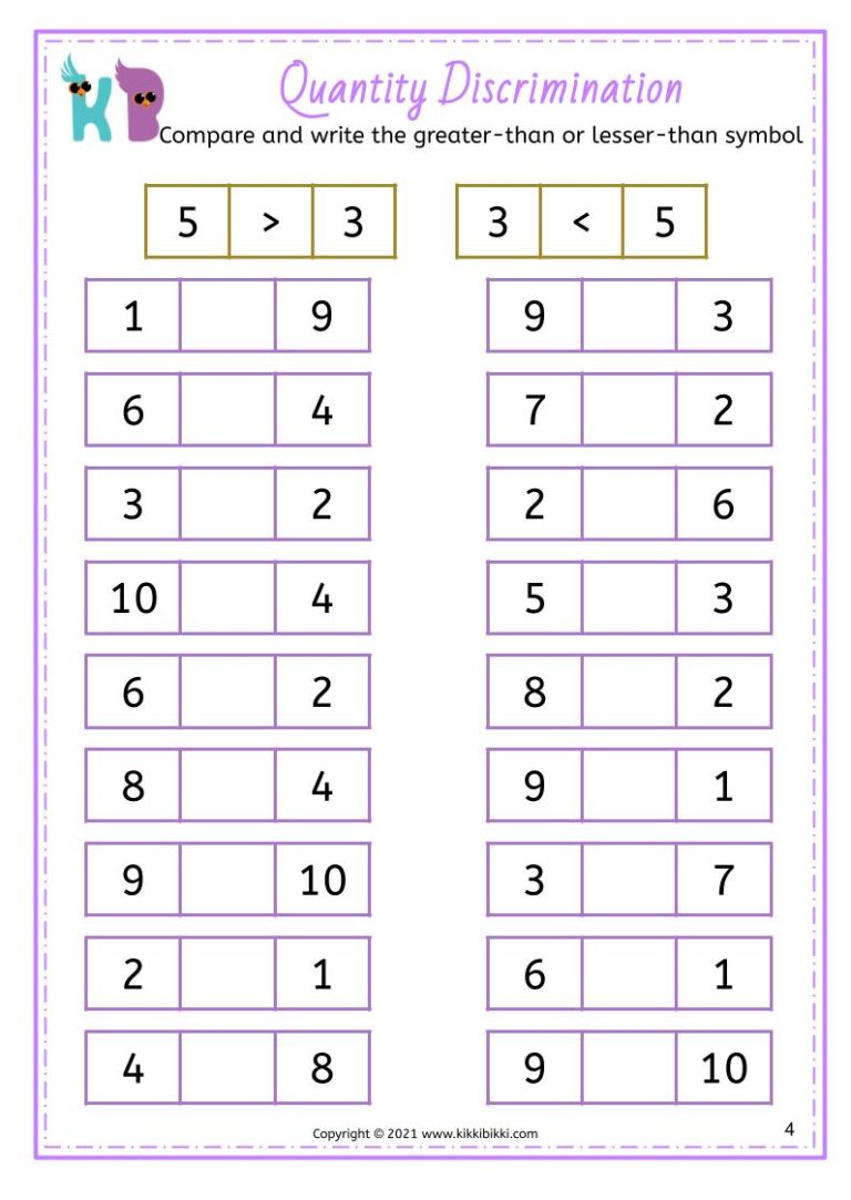 "Compare and Write Quantity Discrimination"