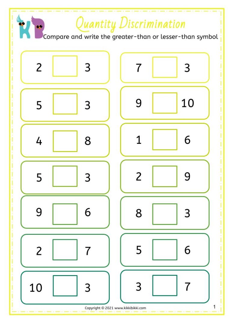 "Compare and Write Quantity Discrimination"