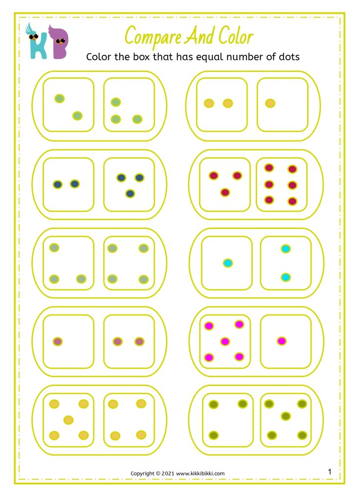 Colorful Math Fun: Equal To, Not Equal To, Compare and Color