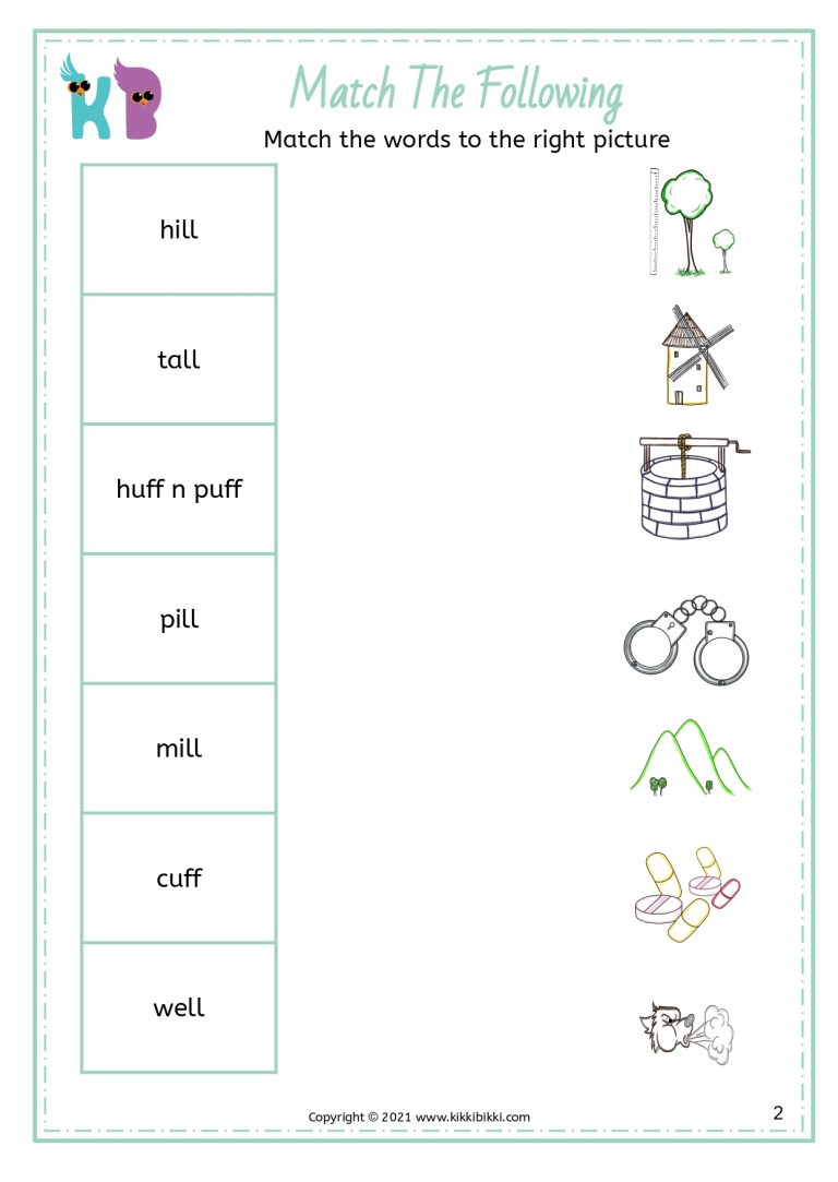 Alternative Spelling Double Consonants - Match the Following