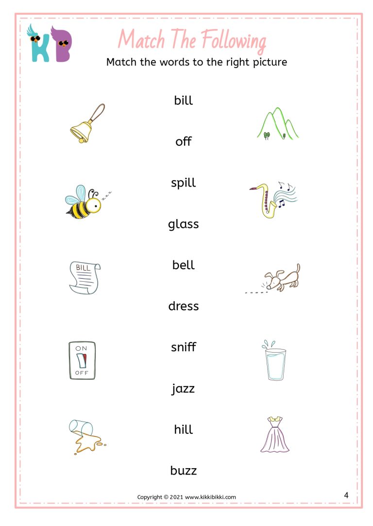 Alternative Spelling Double Consonants - Match the Following