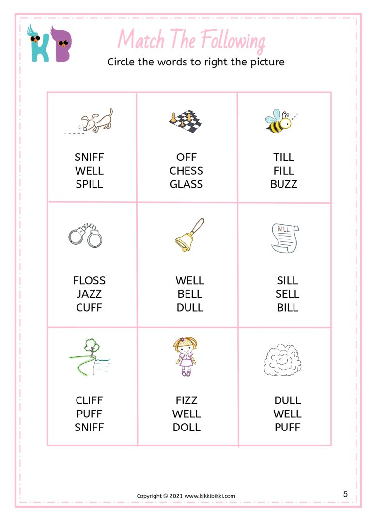 Alternative Spelling Double Consonants - Match the Following