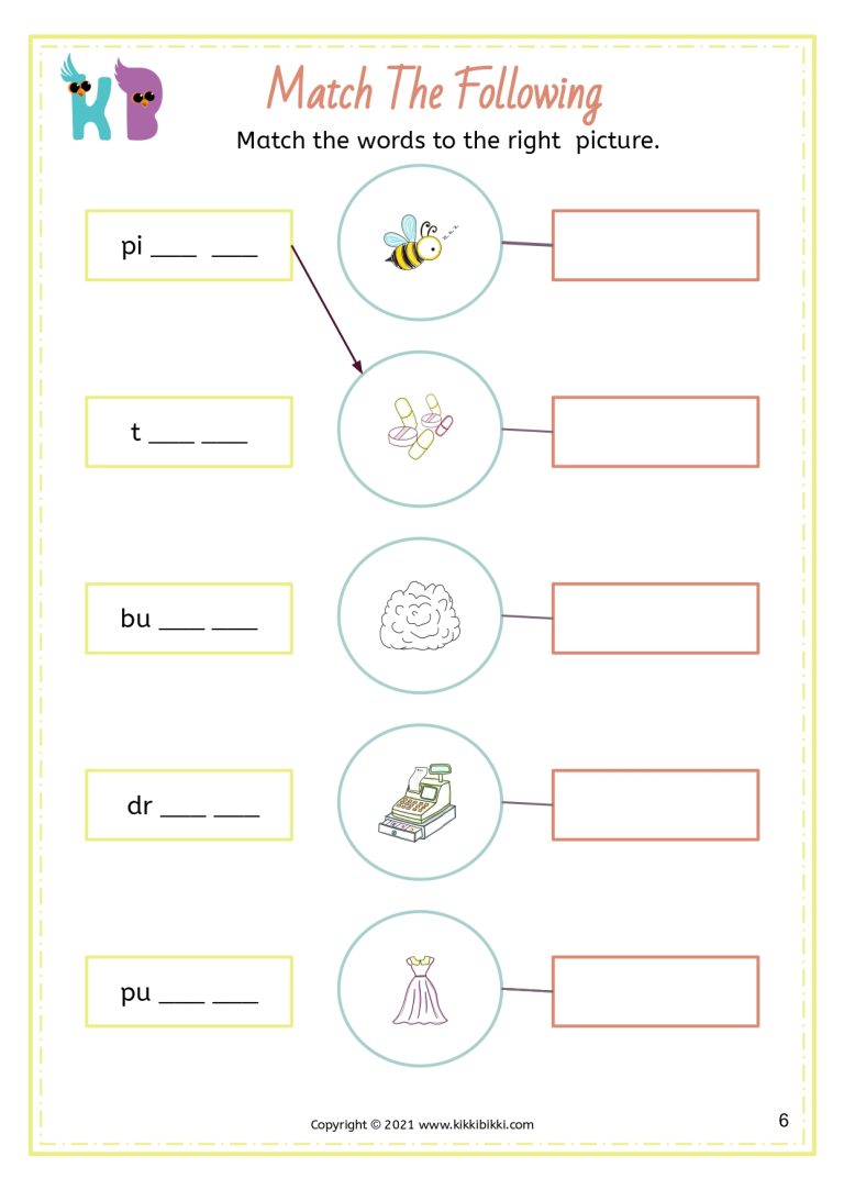 Alternative Spelling Double Consonants - Match the Following