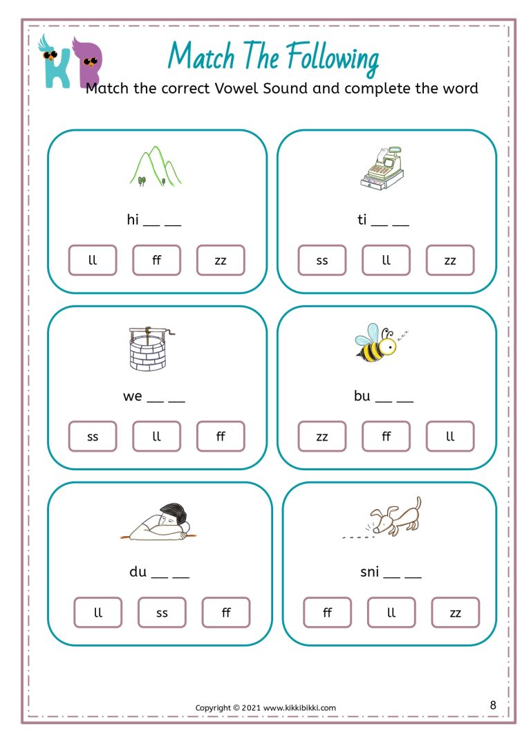 Alternative Spelling Double Consonants - Match the Following