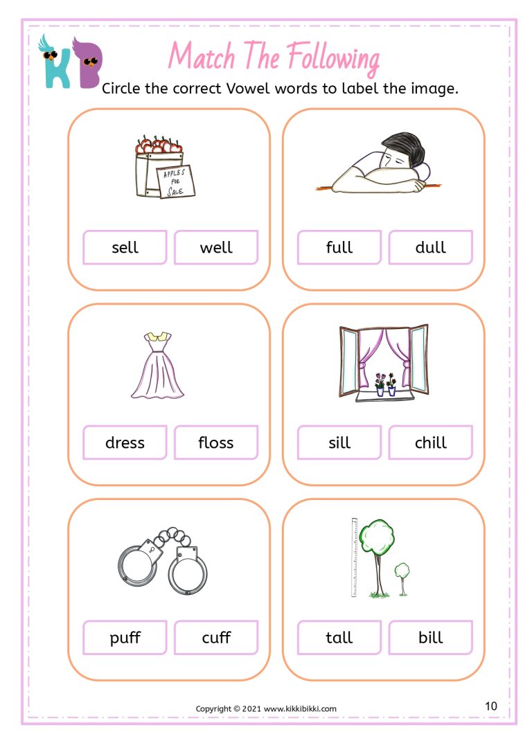 Alternative Spelling Double Consonants - Match the Following