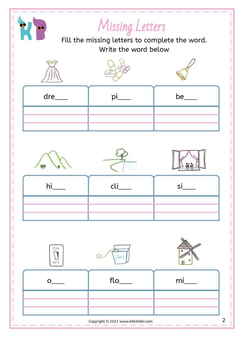 Alternative Spelling Double Consonants - Missing Letters