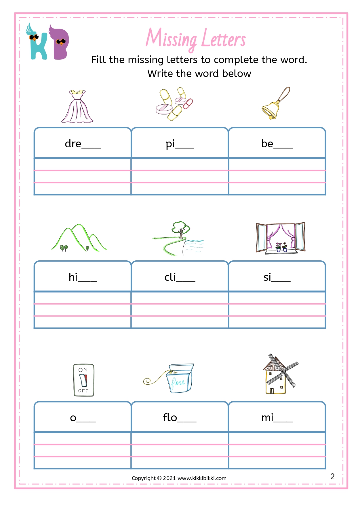 Alternative Spelling Double Consonants - Missing Letters