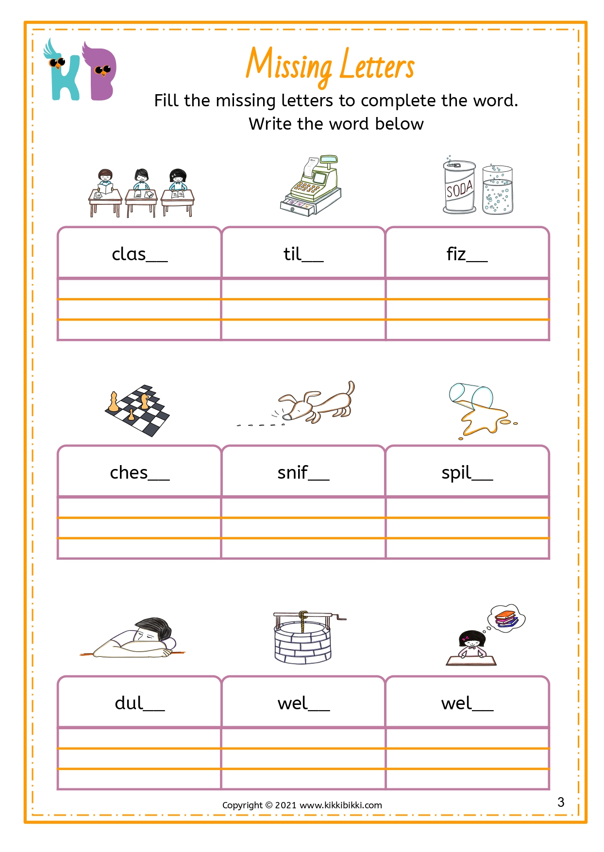 Alternative Spelling Double Consonants - Missing Letters