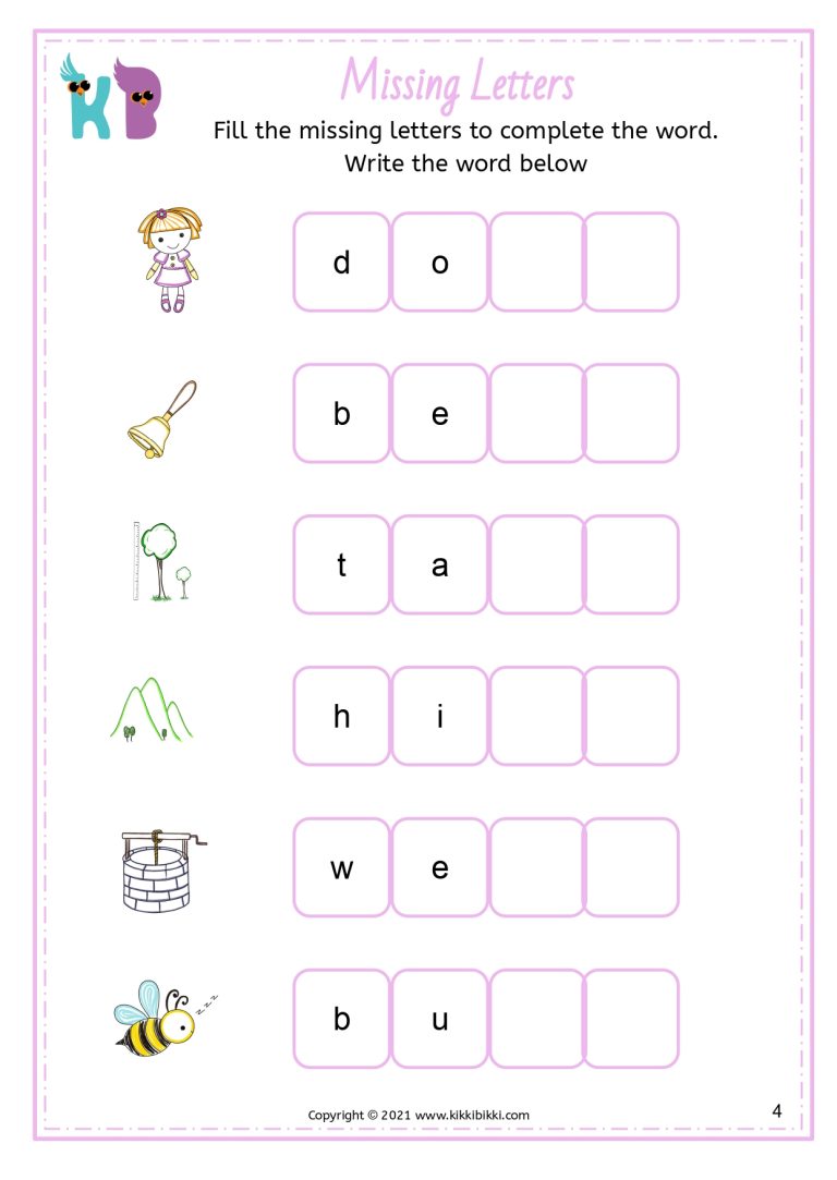 Alternative Spelling Double Consonants - Missing Letters