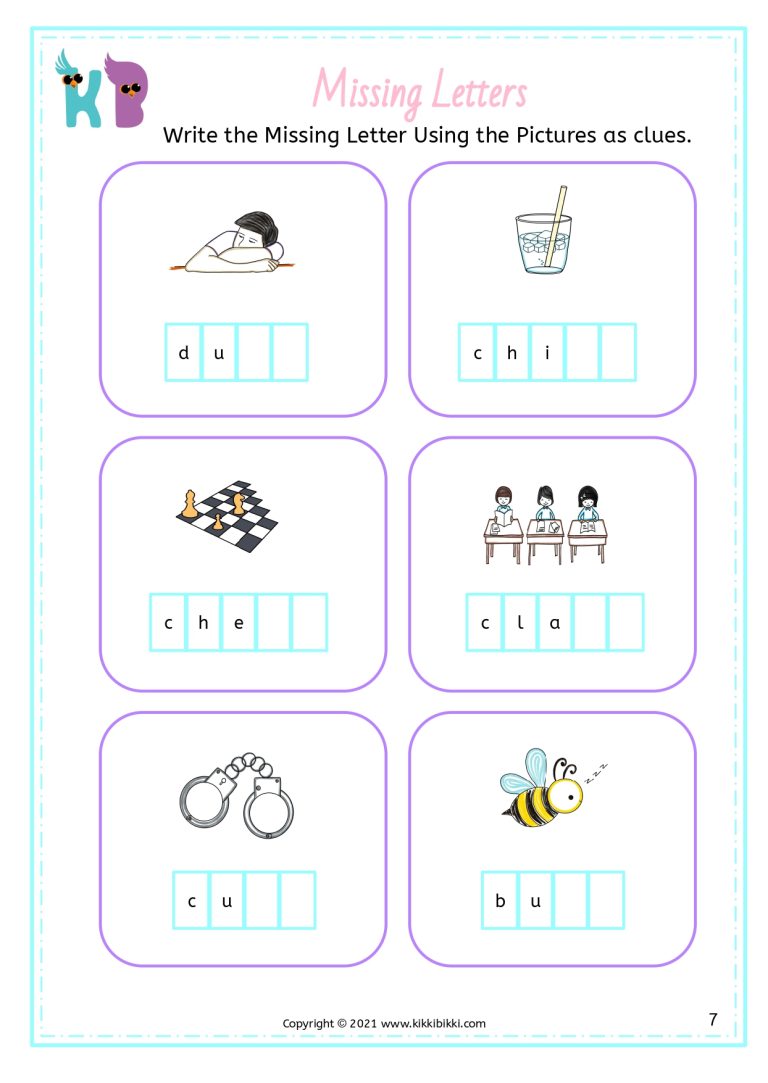 Alternative Spelling Double Consonants - Missing Letters