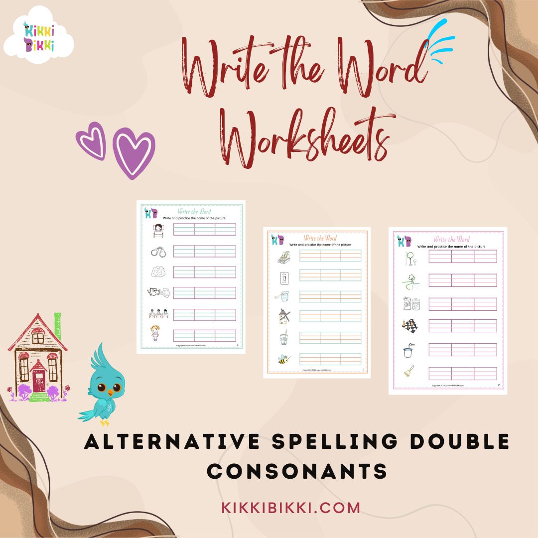 Double Consonants Phonics Worksheets for Kids