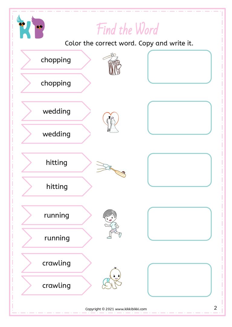 Action Words in Focus: Suffix ING - Find and Write Worksheets
