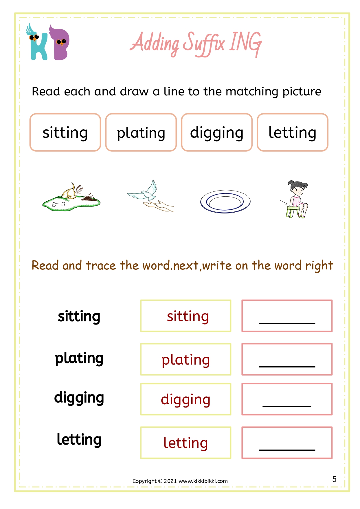 Phonics Adventure: Adding Suffix ING - Missing Letters Worksheets