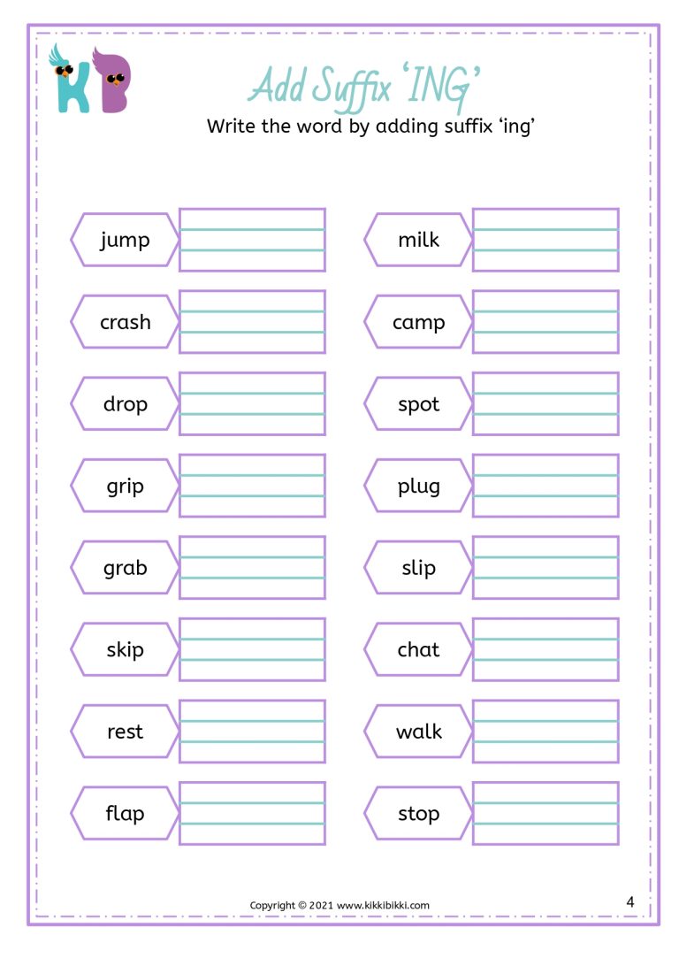 "Building Phonics Skills: Adding Suffix 'ing' Word Writing"