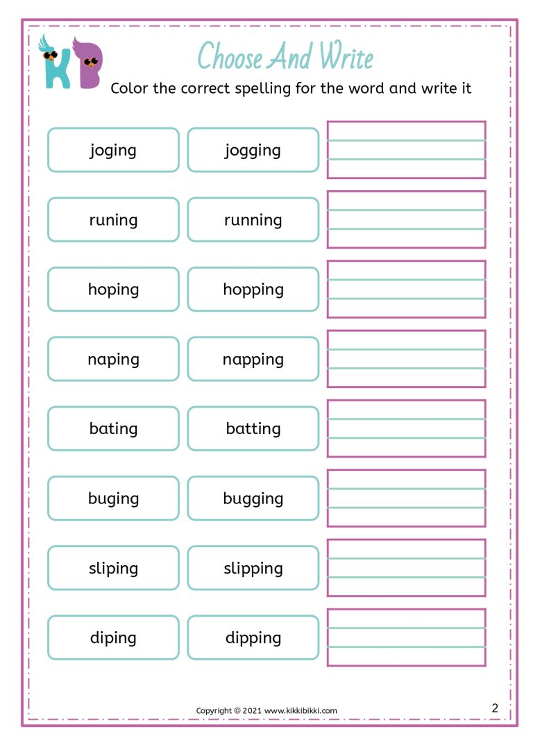 Mastering Phonics: Adding Suffix 'ing' and Choose and Write