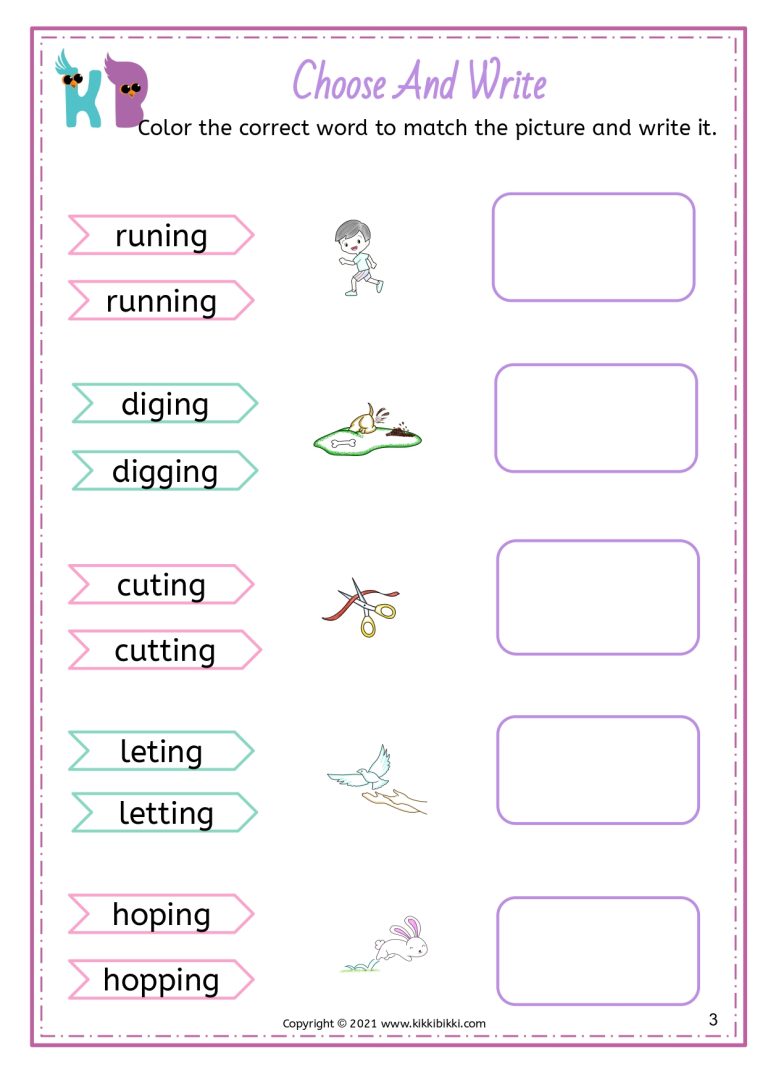 Mastering Phonics: Adding Suffix 'ing' and Choose and Write