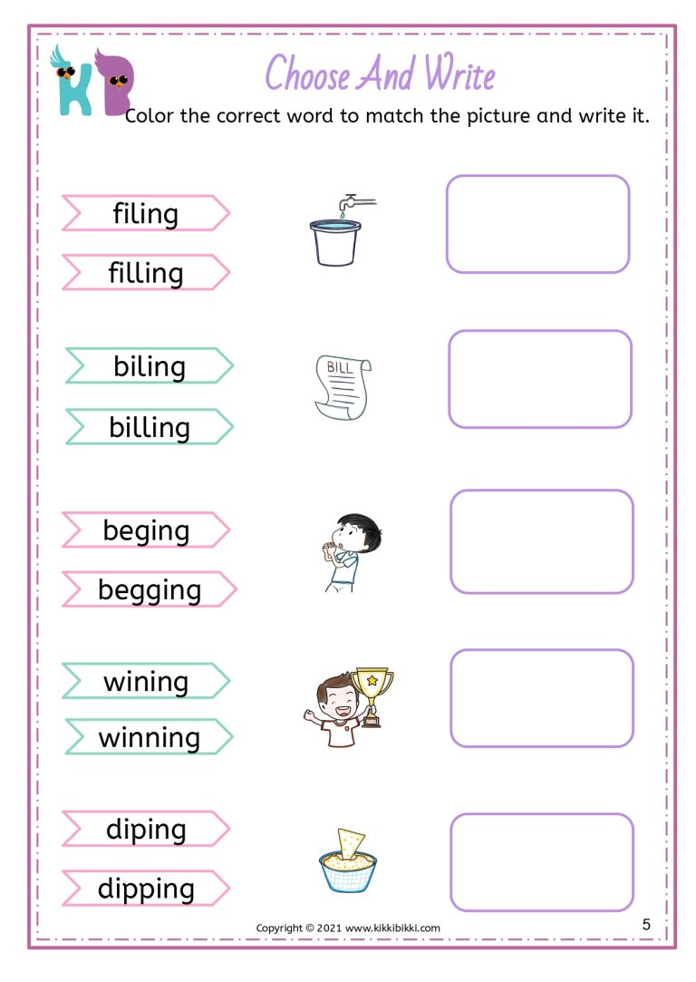 Mastering Phonics: Adding Suffix 'ing' and Choose and Write