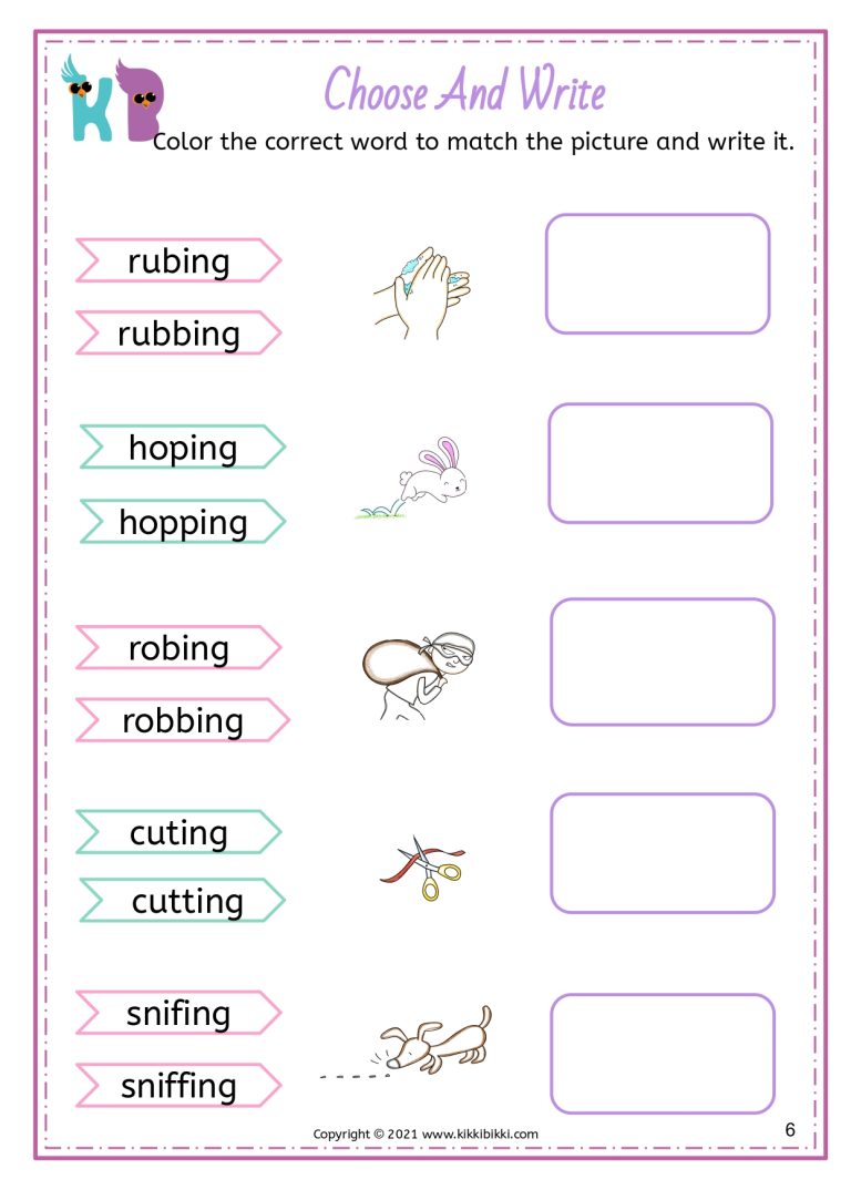 Mastering Phonics: Adding Suffix 'ing' and Choose and Write