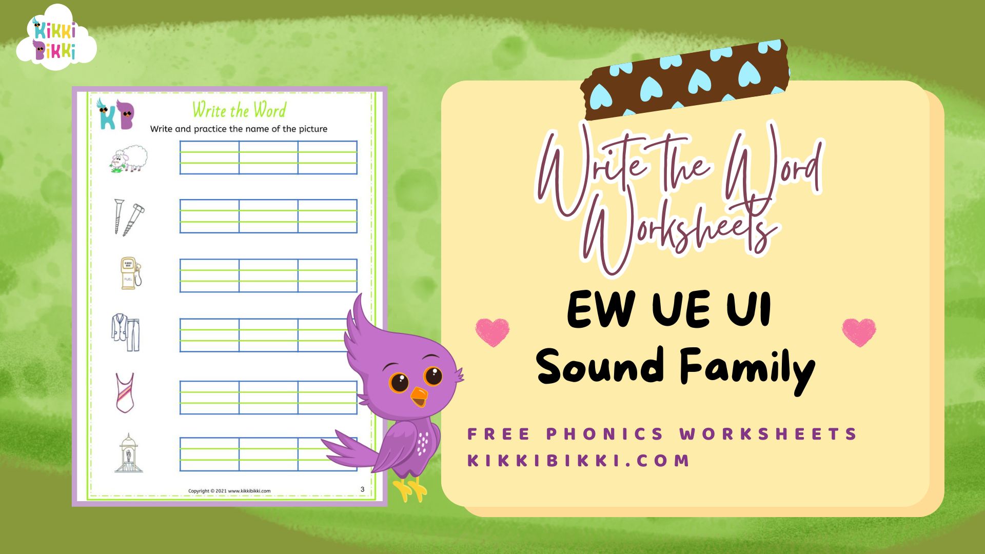 Exploring Vowel Digraphs: ew, ue, ui Sound Family Worksheets