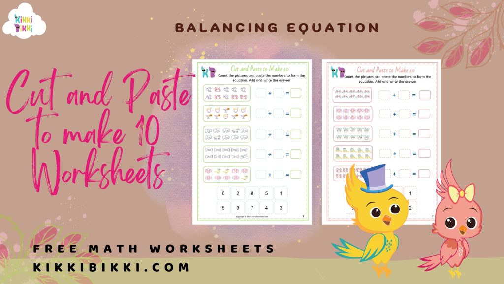 Math Exploration: Balance Equation – Make 10 Cut and Paste