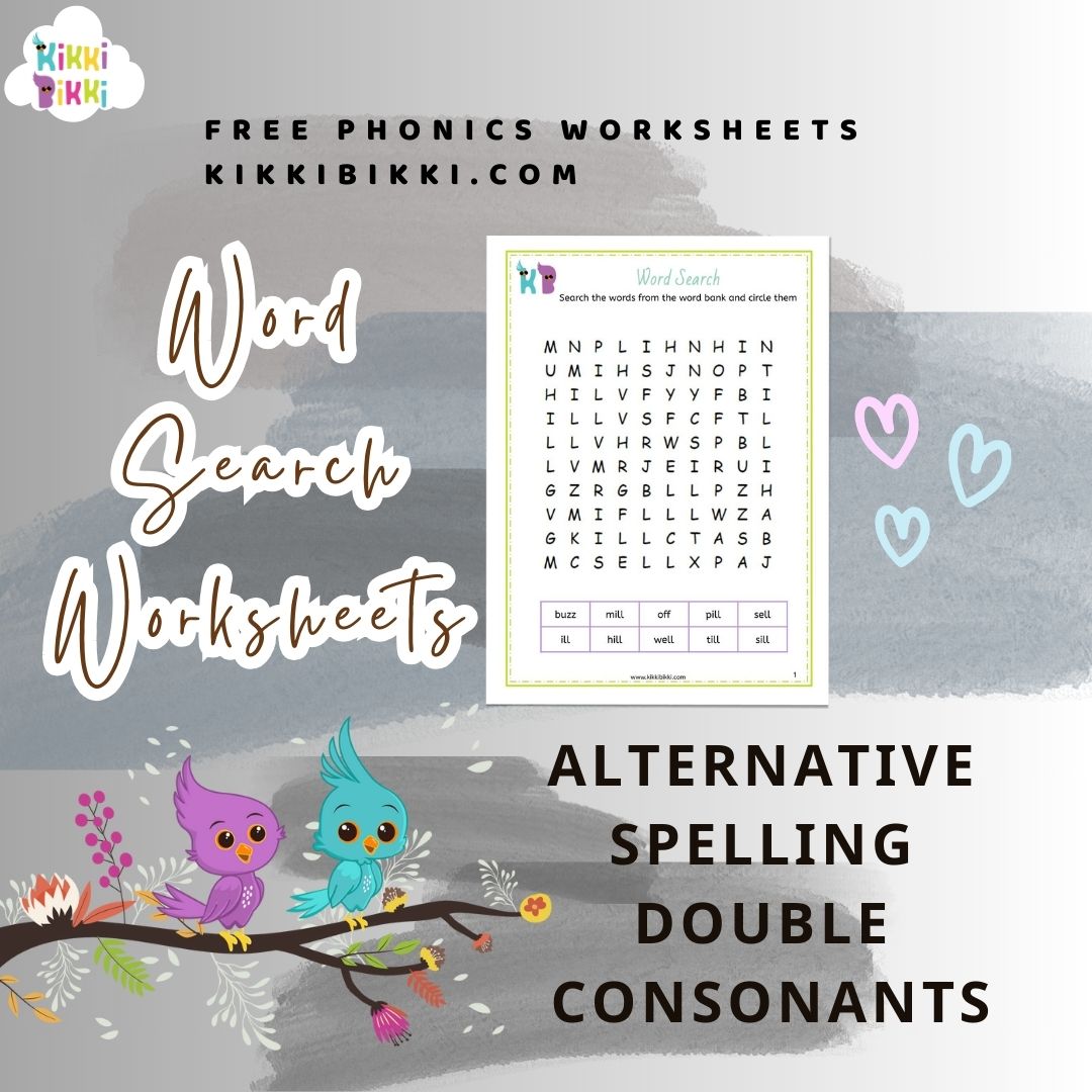 Phonics Fun: Double Consonants Word Search Worksheet