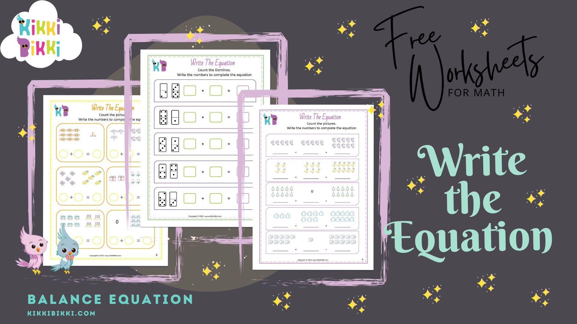 Math Adventure: Balance Equation Worksheet for Kindergarten