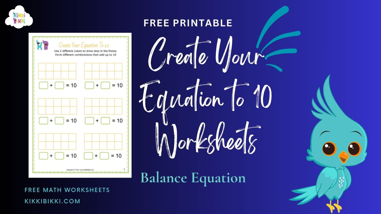 Math Adventure: Balance Equation Worksheet for Kindergarten