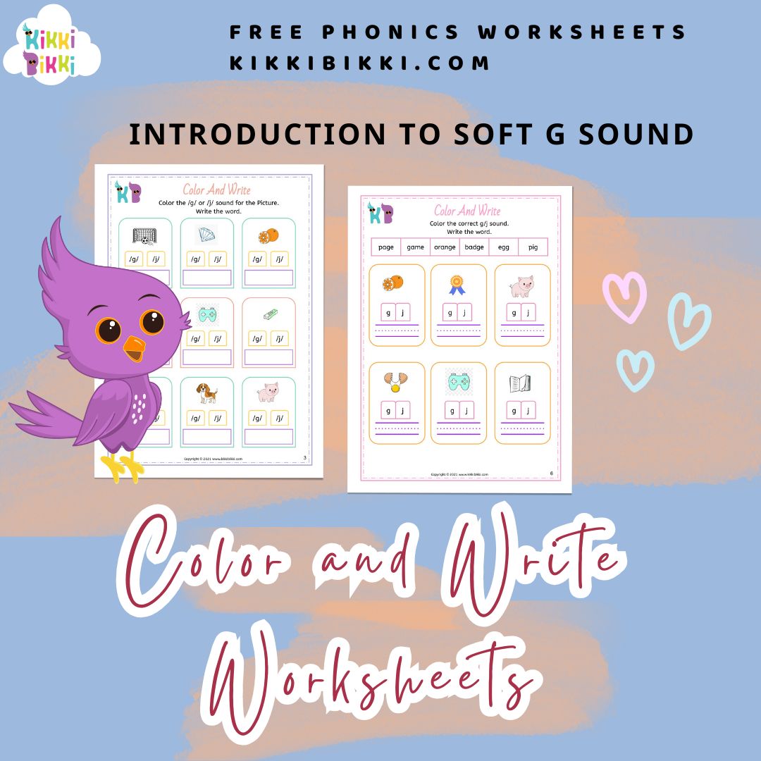 "Discover the Soft 'G' Sound: Color and Write Phonics Adventure"