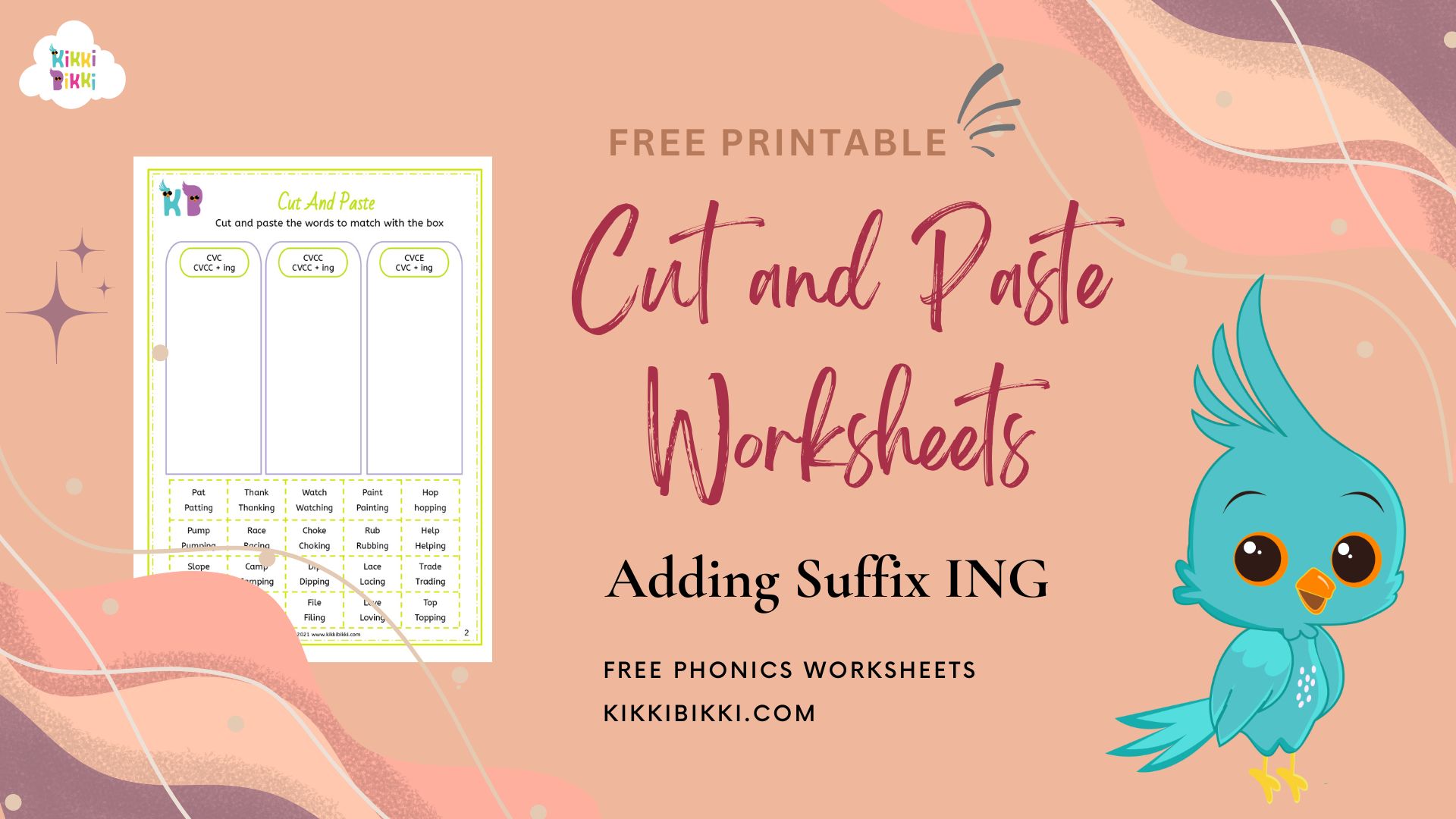 Phonics Adventure: Adding Suffix ING Cut and Paste Worksheet