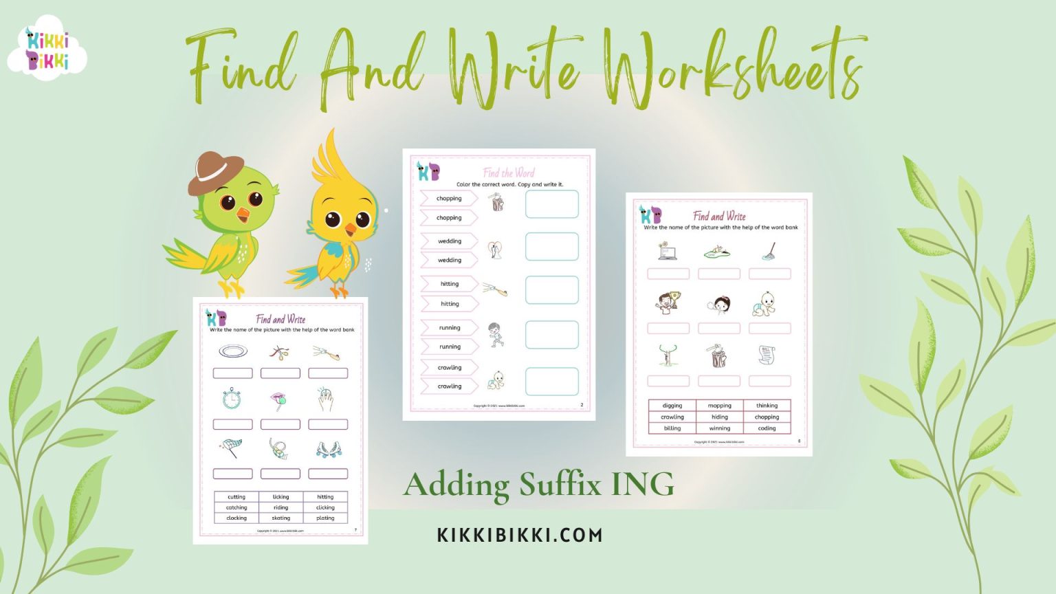 Action Words in Focus: Suffix ING - Find and Write Worksheets