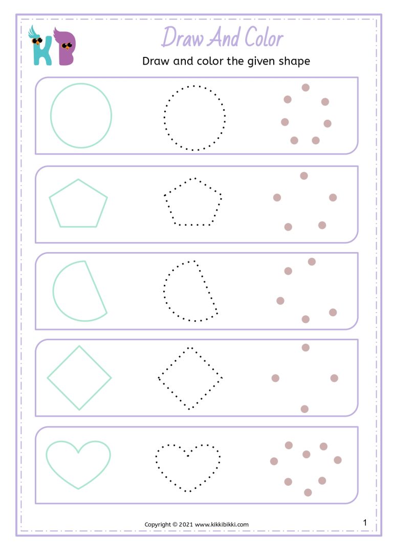 Shape Adventures: 2D Shapes Draw-and-Color Worksheet