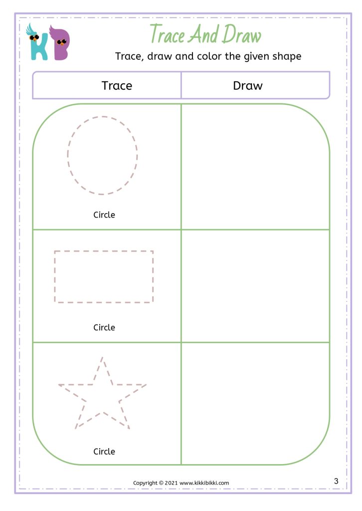 Shape Exploration: 2D Shapes Trace and Draw Worksheet