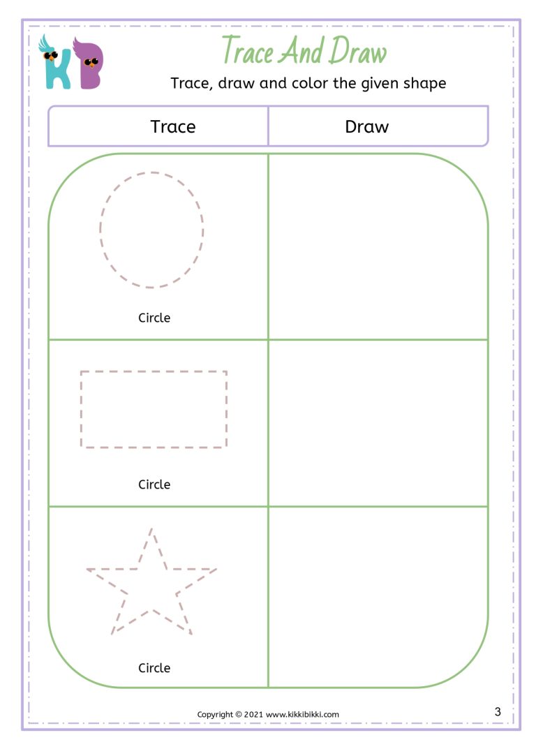 Shape Exploration: 2D Shapes Trace and Draw Worksheet
