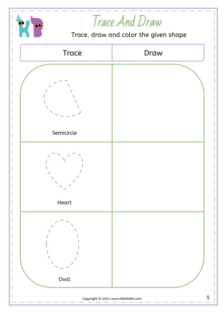 Shape Exploration: 2D Shapes Trace and Draw Worksheet