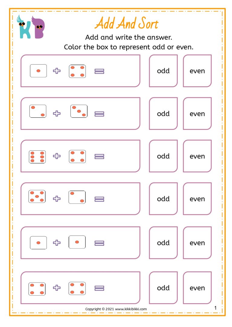 Odd and Even Numbers Worksheets for Kids